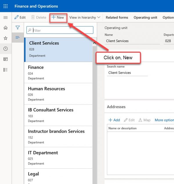 How to Create a Department and Set Up its Hierarchy