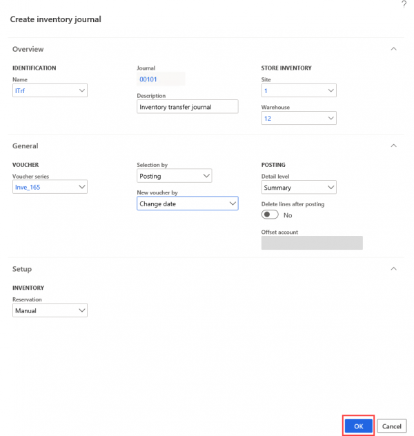 Inventory Transfer Journal Process in Microsoft Dynamics 365
