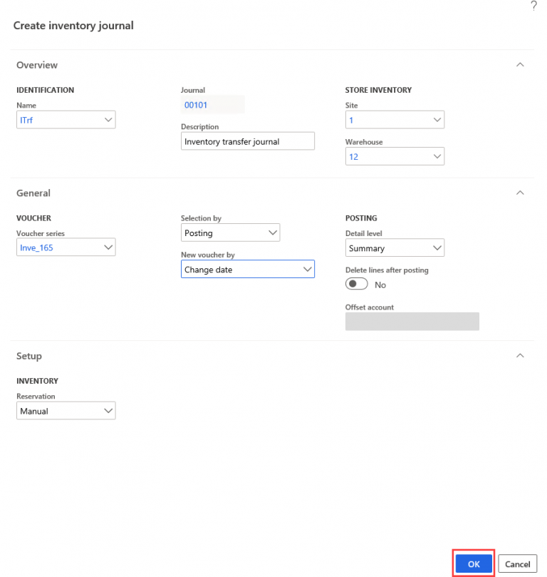 Inventory Transfer Journal Process in Microsoft Dynamics 365