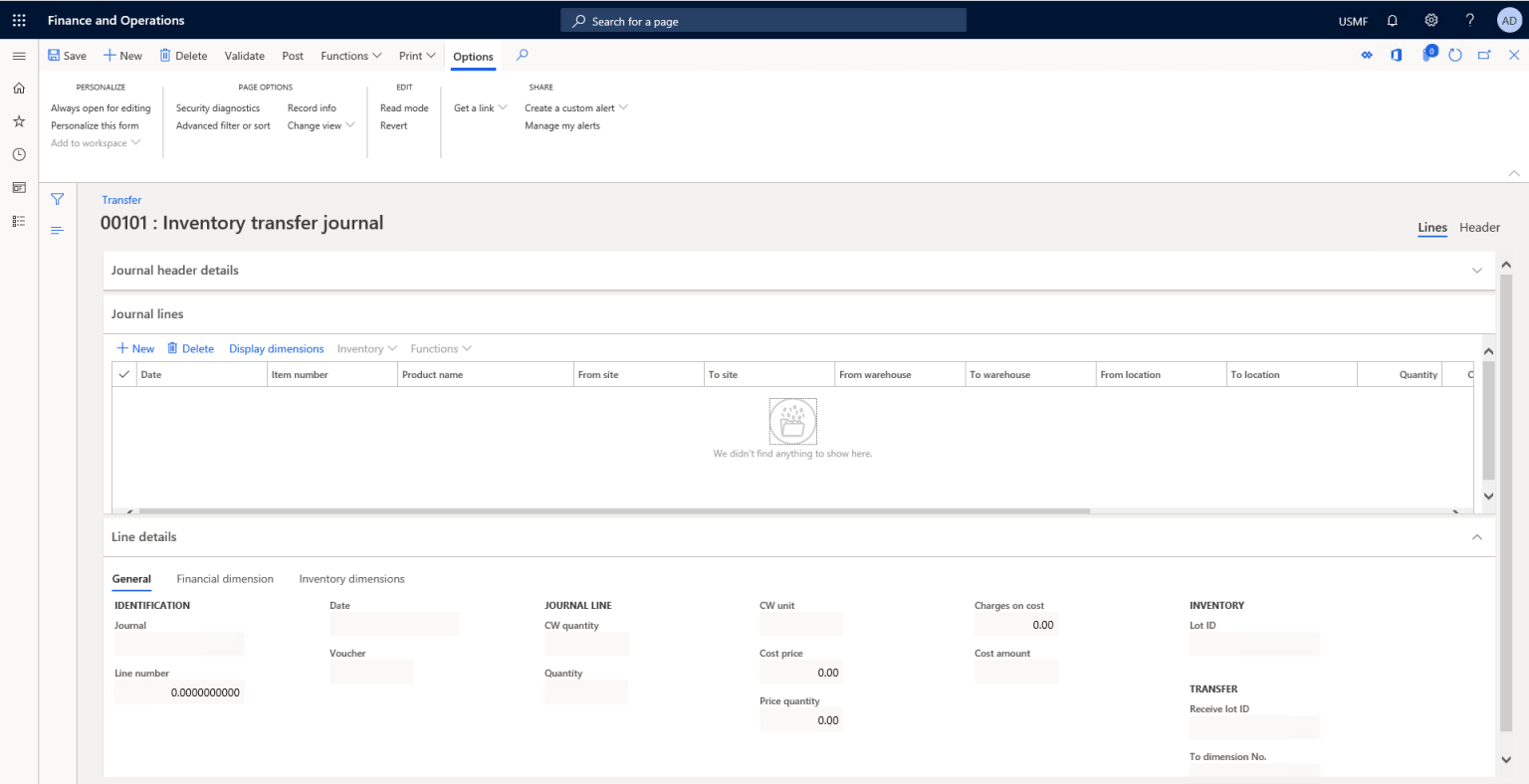 Inventory Transfer Journal Process in Microsoft Dynamics 365