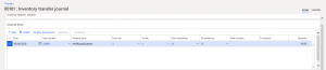 Inventory Transfer Journal Process in Microsoft Dynamics 365
