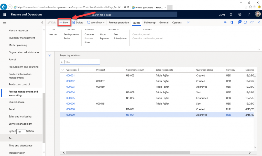 Create a Project Quote: Dynamics 365 Project Quotation Tutorial