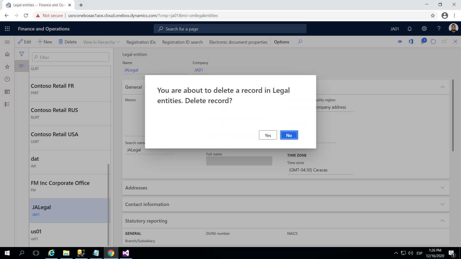 Remove A Legal Entity In Microsoft Dynamics 365 Instructor Brandon Online Learning Training