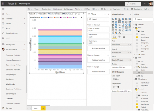 Power BI Data Visualization Practices Part 2 of 15: Stacked Area Charts