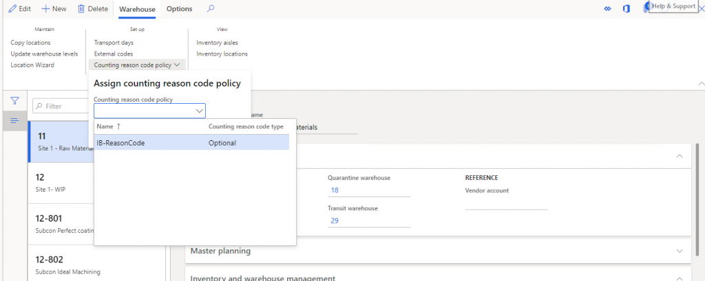 How to Setup Reason Codes in D365 Supply Chain Management?