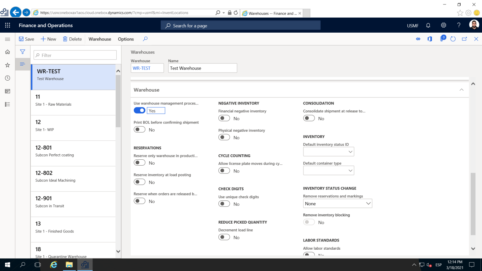 Configuring Warehouses in D365 Supply Chain Management