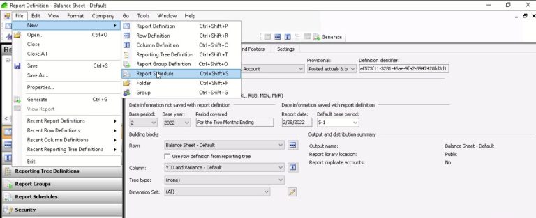 D365 Financial Reports Part 2: Report Schedules Setup