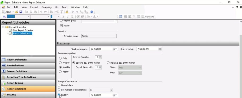 D365 Financial Reports Part 2: Report Schedules Setup