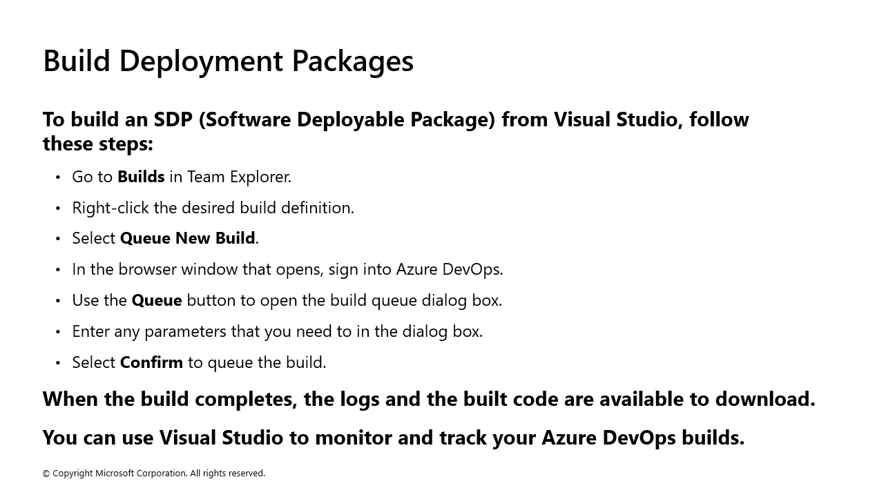 Build Deployment Packages - Instructor Brandon: Online Learning ...