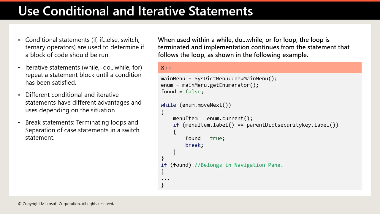 Use Conditional and Iterative Statements - Instructor Brandon: Online Learning, Training ...