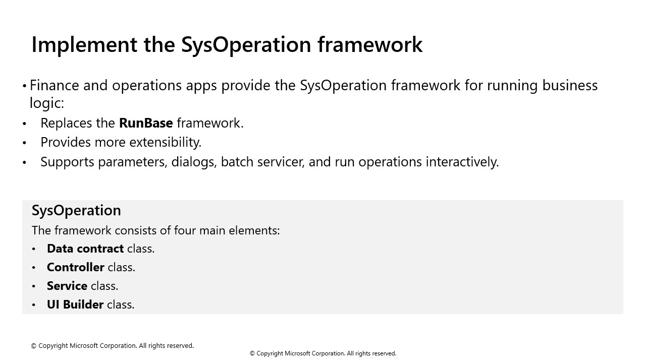 Implement the SysOperation framework - Instructor Brandon: Online Learning, Training & Development