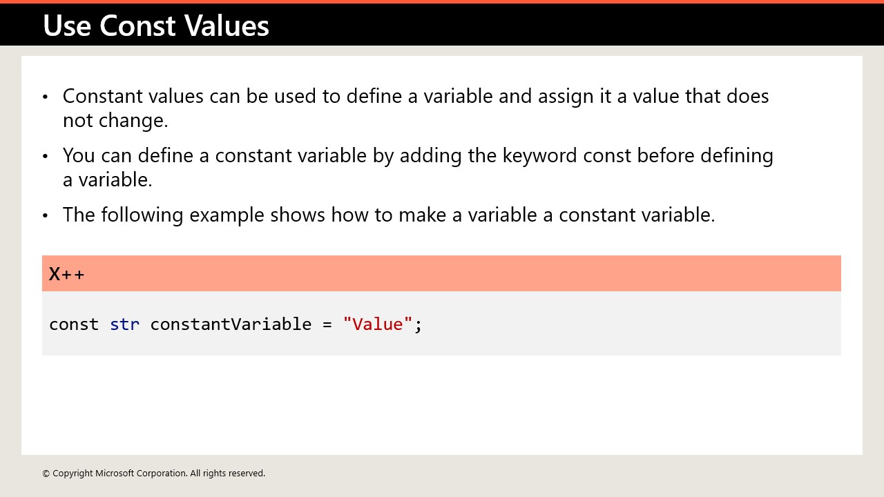 Use Const Values - Instructor Brandon: Online Learning, Training ...
