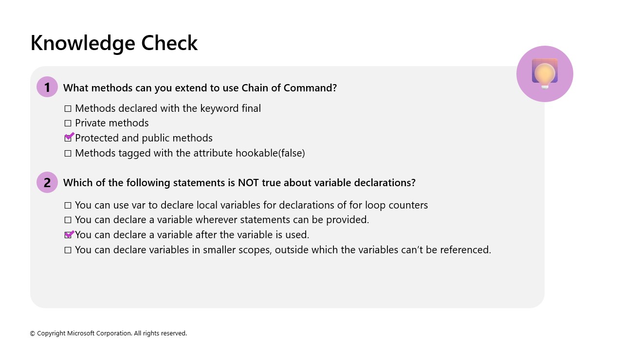 Knowledge Check - Instructor Brandon: Online Learning, Training & Development