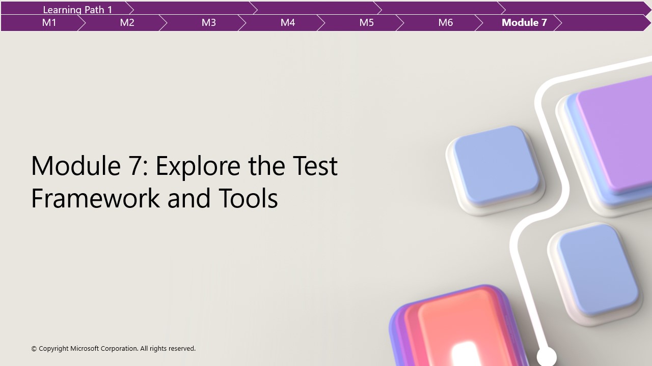 Module 7: Explore the Test Framework and Tools - Instructor Brandon ...