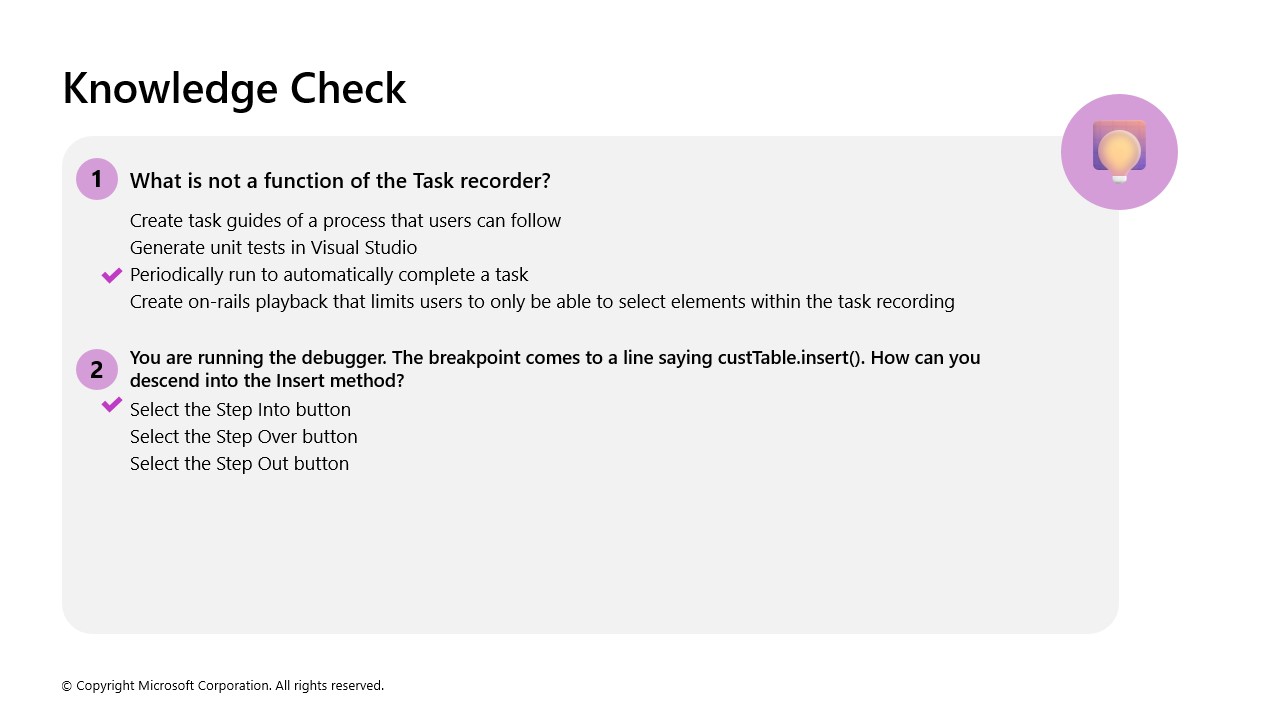 Knowledge Check - Instructor Brandon: Online Learning, Training & Development