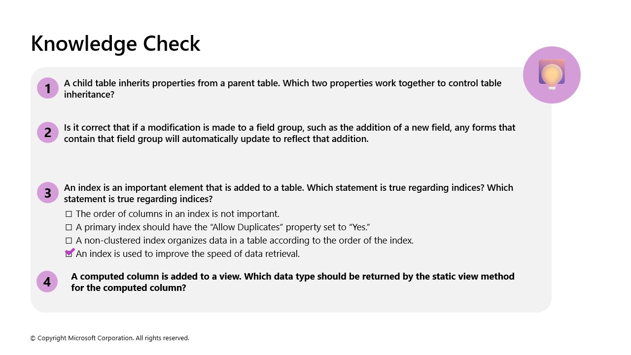 Knowledge Check - Instructor Brandon: Online Learning, Training ...