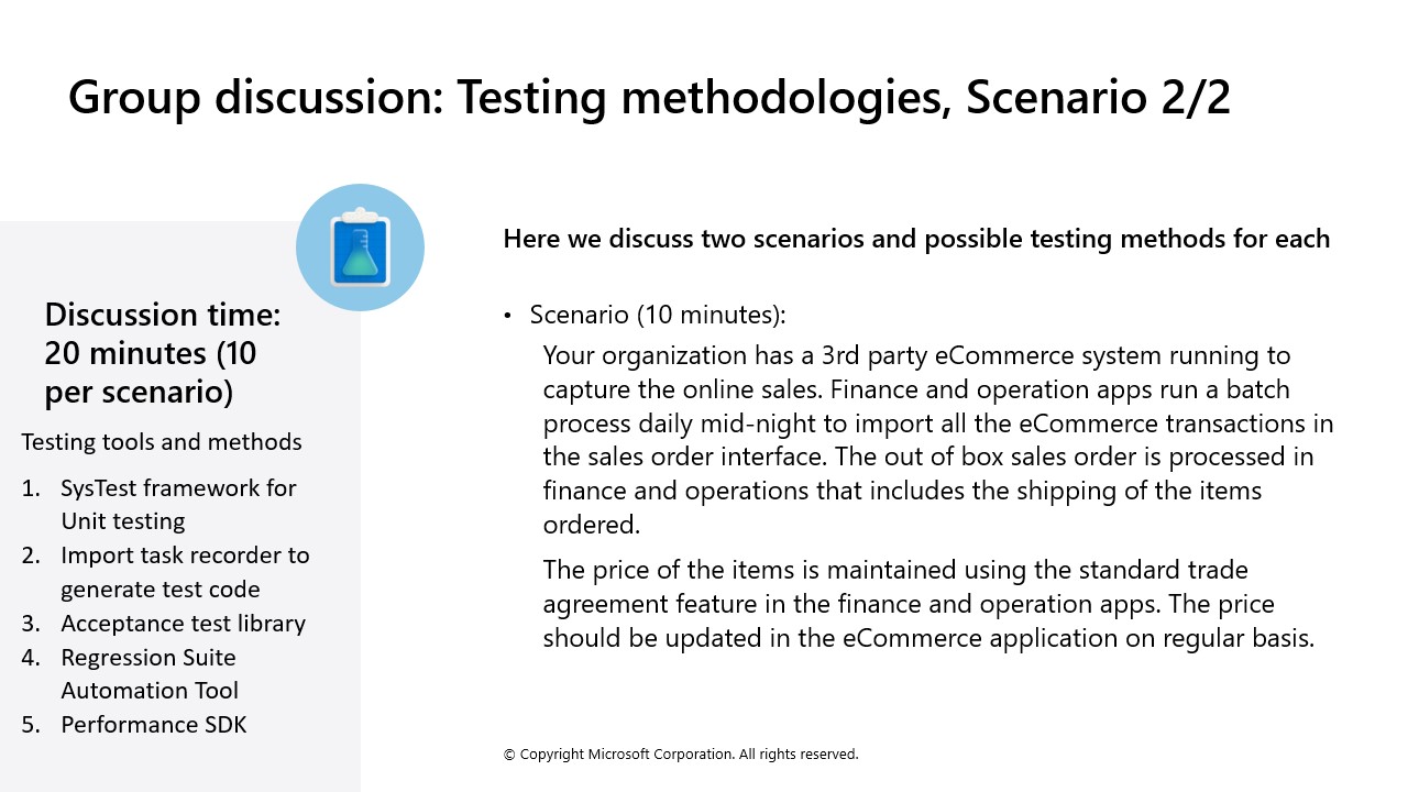Group discussion: Testing methodologies, Scenario 2/2 - Instructor ...
