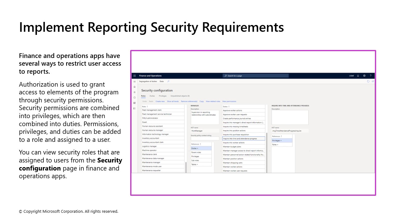 Implement Reporting Security Requirements - Instructor Brandon: Online Learning, Training ...