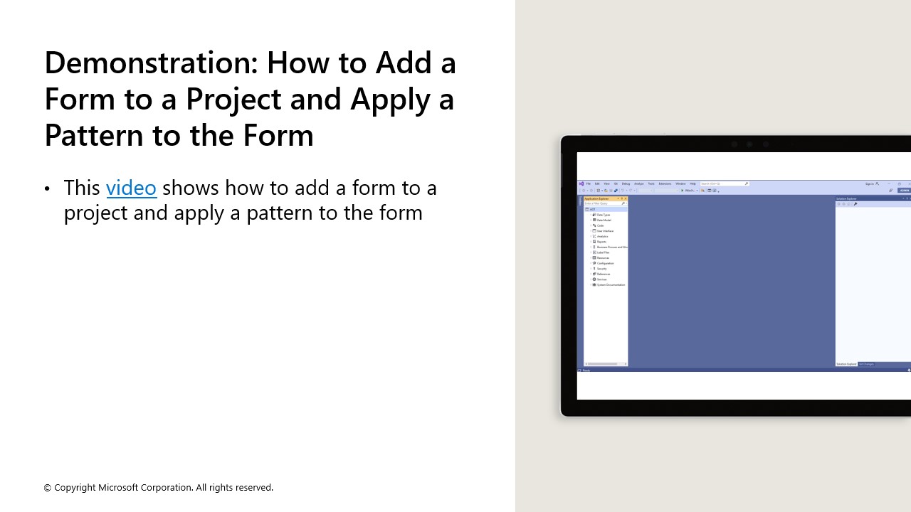 Demonstration How To Add A Form To A Project And Apply A Pattern To The Form Instructor