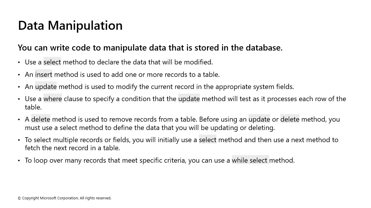 Data Manipulation - Instructor Brandon: Online Learning, Training ...
