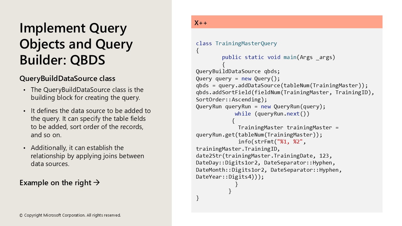Implement Query Objects and Query Builder: QBDS - Instructor Brandon: Online Learning, Training ...