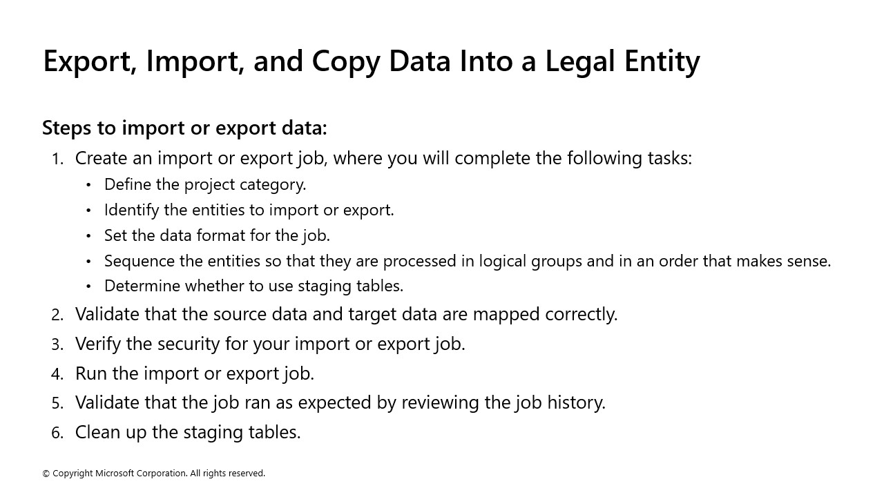 Export, Import, and Copy Data Into a Legal Entity - Instructor Brandon ...
