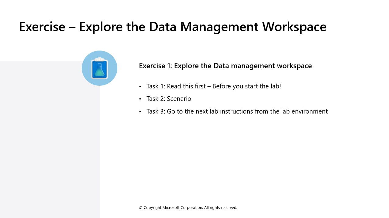 Exercise – Explore the Data Management Workspace - Instructor Brandon: Online Learning, Training ...