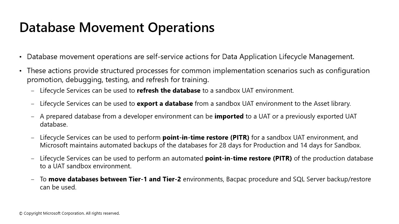 Database Movement Operations - Instructor Brandon: Online Learning ...