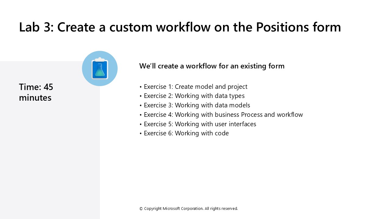 Lab 3: Create a custom workflow on the Positions form - Instructor ...