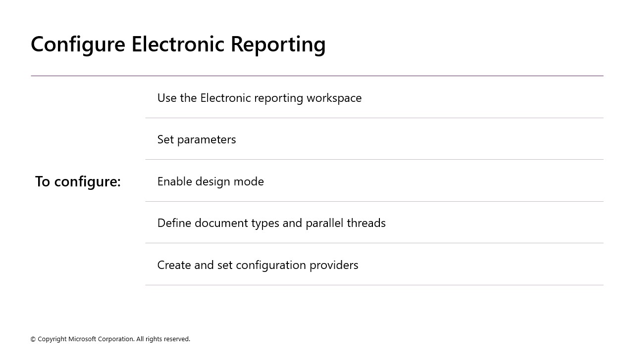 Configure Electronic Reporting - Instructor Brandon: Online Learning ...